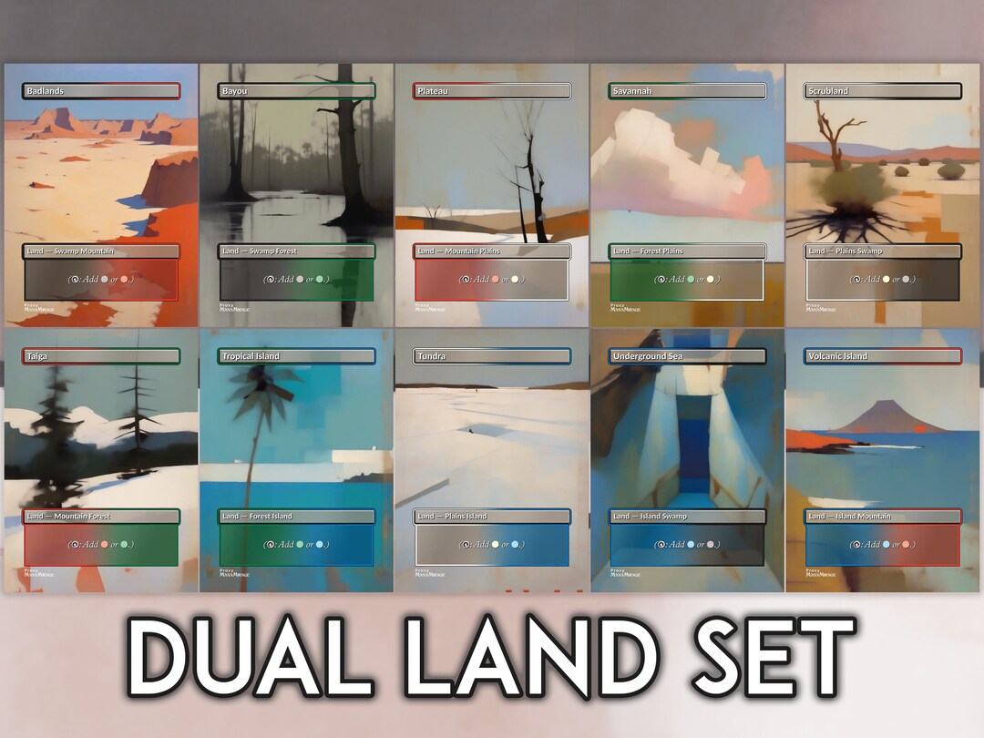 Dual Proxy Lands Set - Minimalist Style - MTG Proxy Set for Commander ...