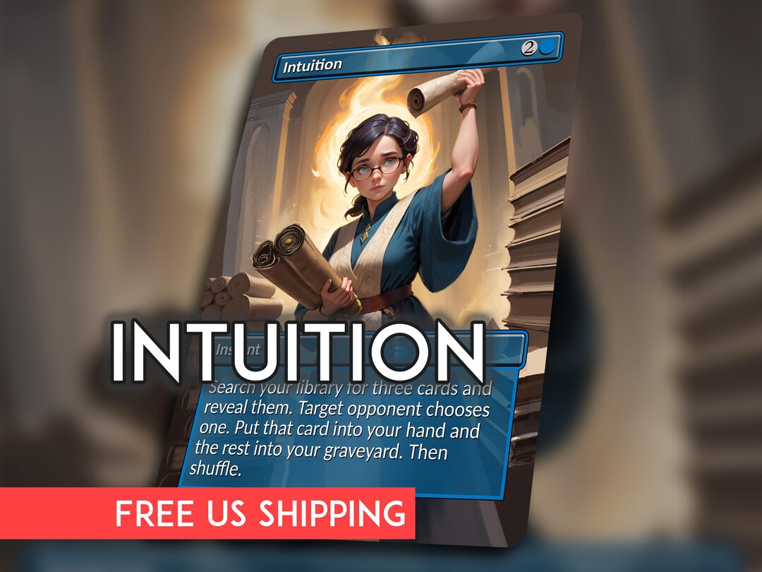 Intuition MTG Proxy Card: Original Artwork, Black Core Cardstock - Etsy