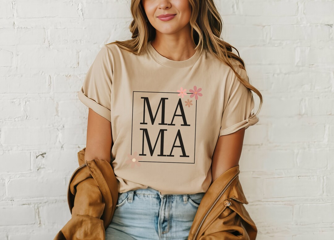 MAMA Shirt With Flowers, Mom Shirts, MAMA, Gifts for Mom, Shirts With ...