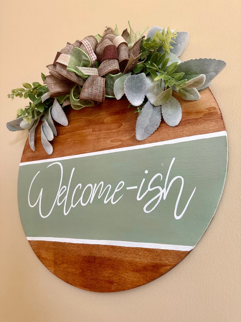 Sign, Home Decor, Door Sign, Welcome Sign, Circular Door Sign, Welcome ...