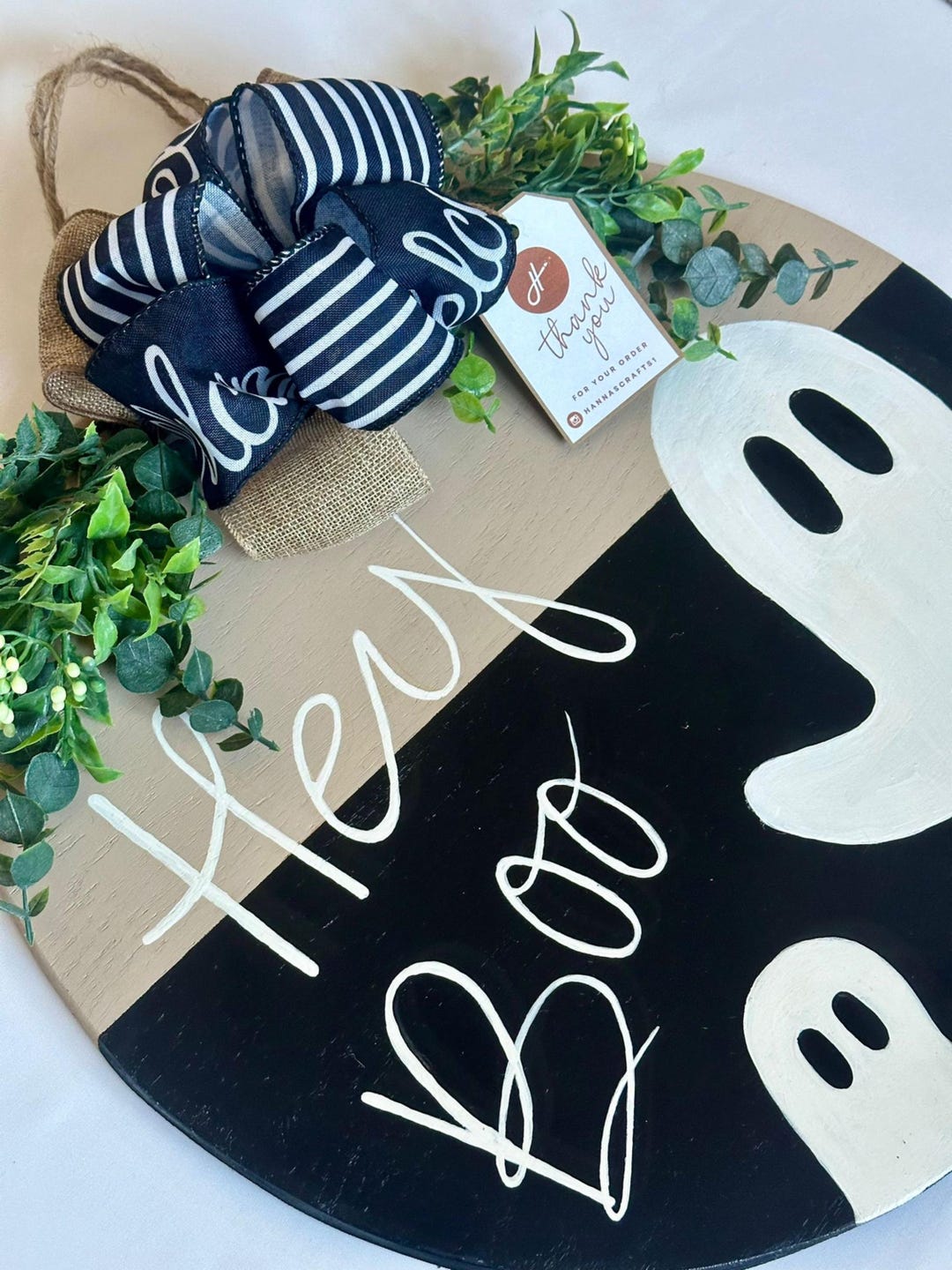 Handmade Halloween Ghost Door Sign, Holiday Home Decor - Etsy