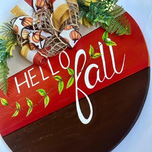 Sign, Home Decor, Door Sign, Welcome Sign, Round Door Sign, Fall Sign ...