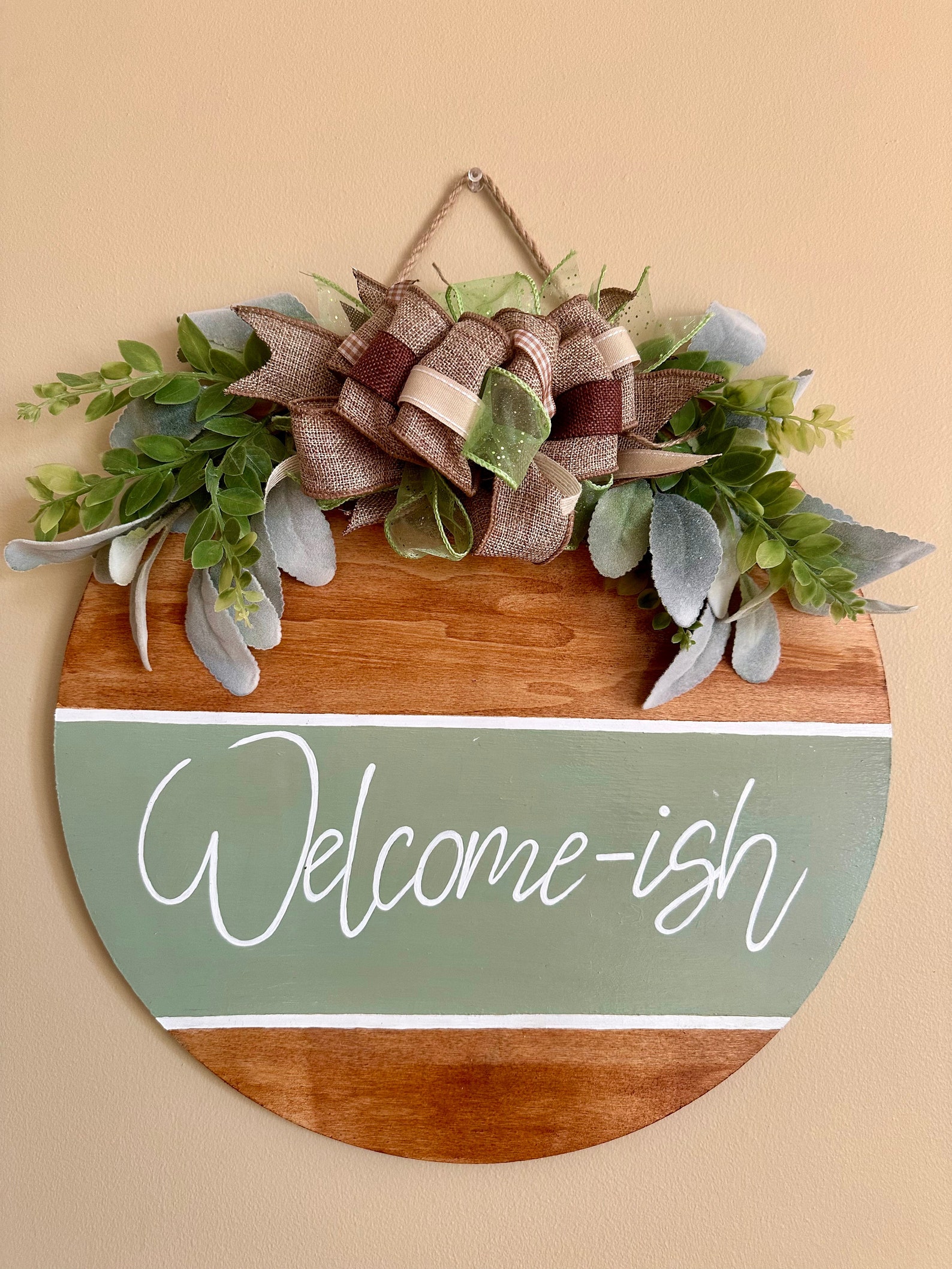 Sign, Home Decor, Door Sign, Welcome Sign, Circular Door Sign, Welcome ...