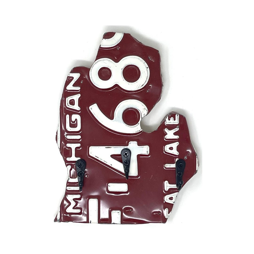 Michigan Shape License Plate Key Holder, Michigan Gifts, Michigan Decor ...