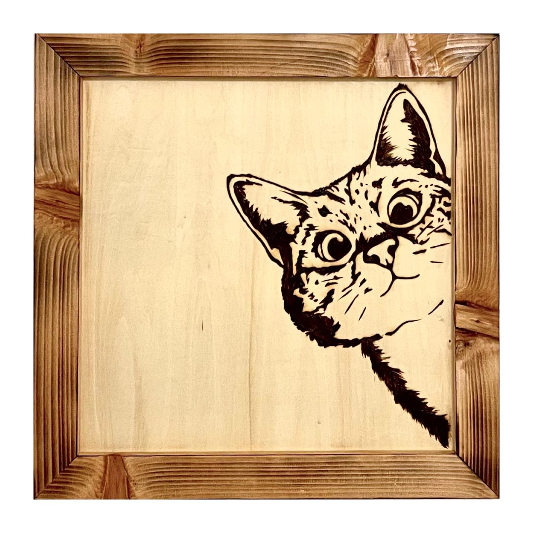 Peeking Cat Wall Art - Etsy