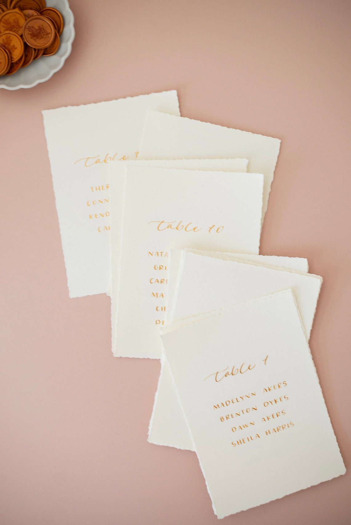Handwritten Seating Chart Card Table Assignments | Hand Torn Paper ...