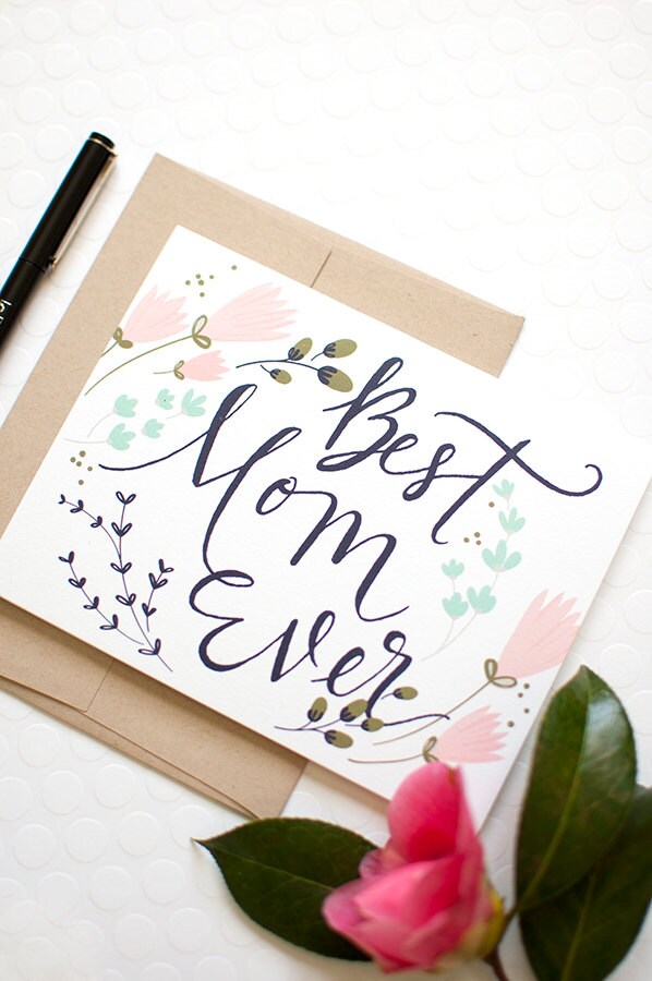 Best Mom Ever Blank Card Florals Mother's Day Card Thinking of You ...