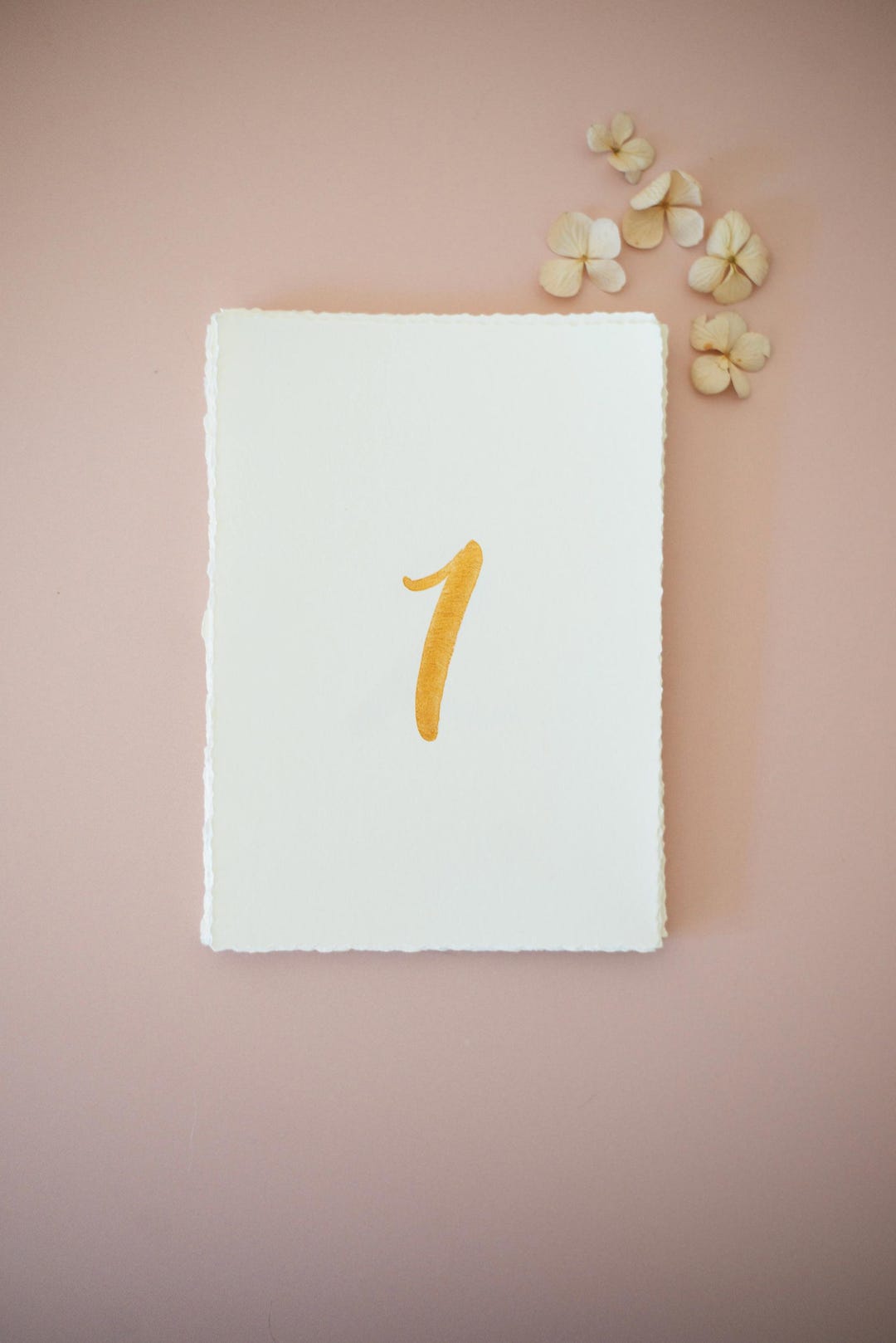 Gold Painted Table Numbers | Torn Edge Paper, Wedding Reception Decor ...