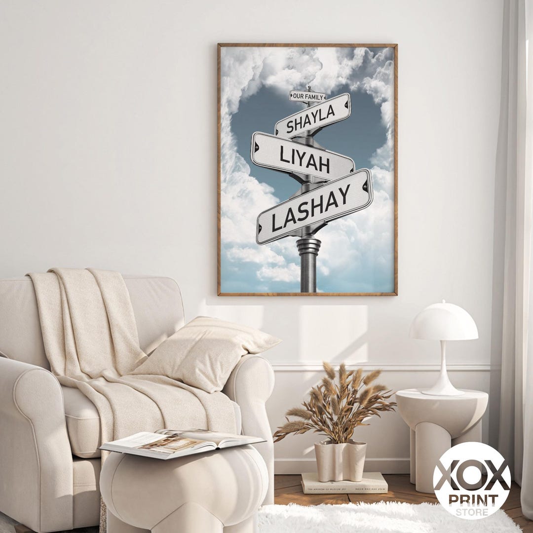 Personalized Family Street Sign Wall Art - Custom Name Road Sign ...