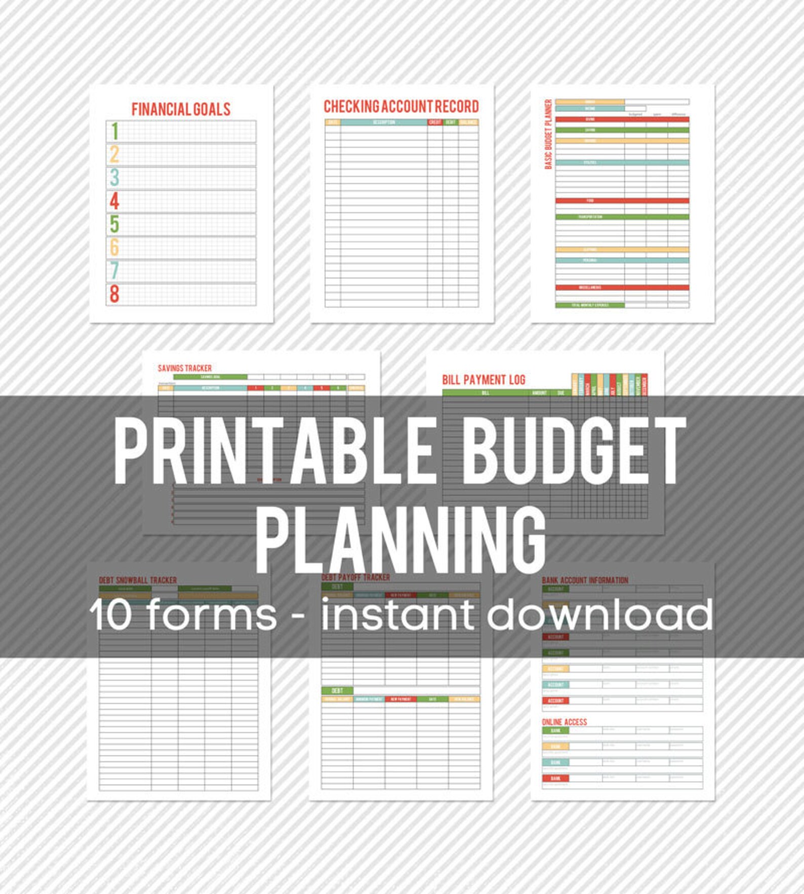 Printable Budget Planning Forms - INSTANT DOWNLOAD - Etsy Canada