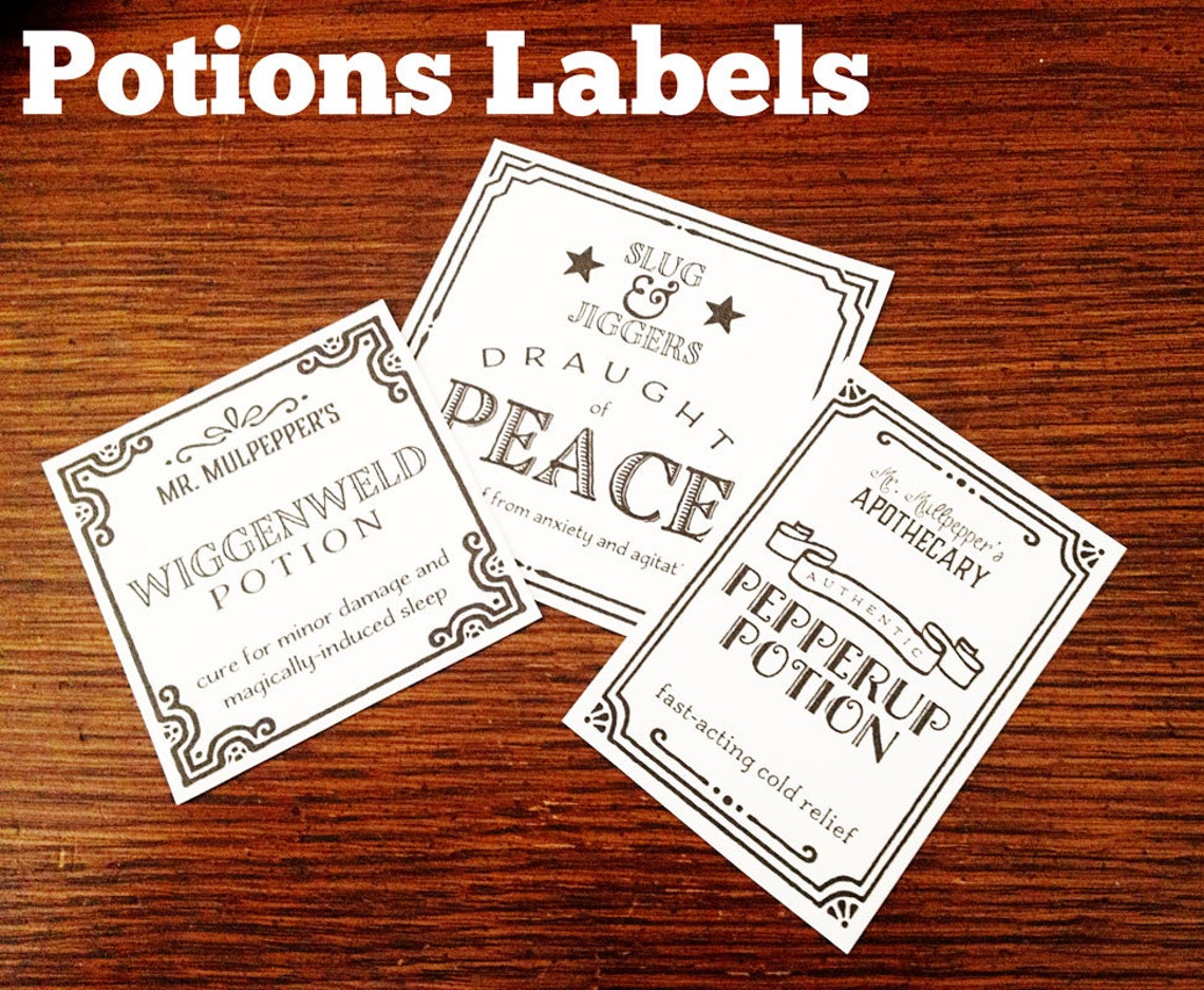 Printable Potions Labels INSTANT DOWNLOAD - Etsy