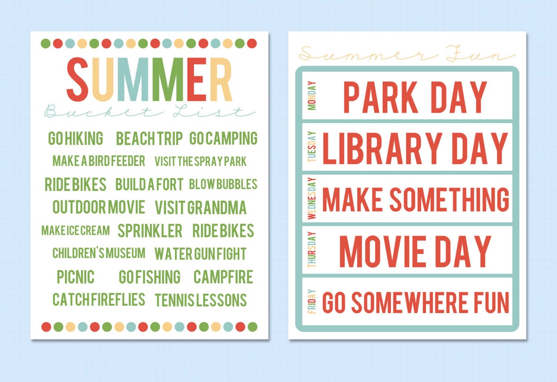 Summer Fun Printable Pack - Editable PDF - Etsy