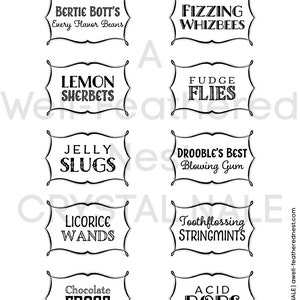 Printable Wizard Candy Labels - Etsy
