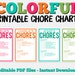 Colorful Customizable Chore Chart Pack Instant Download - Etsy