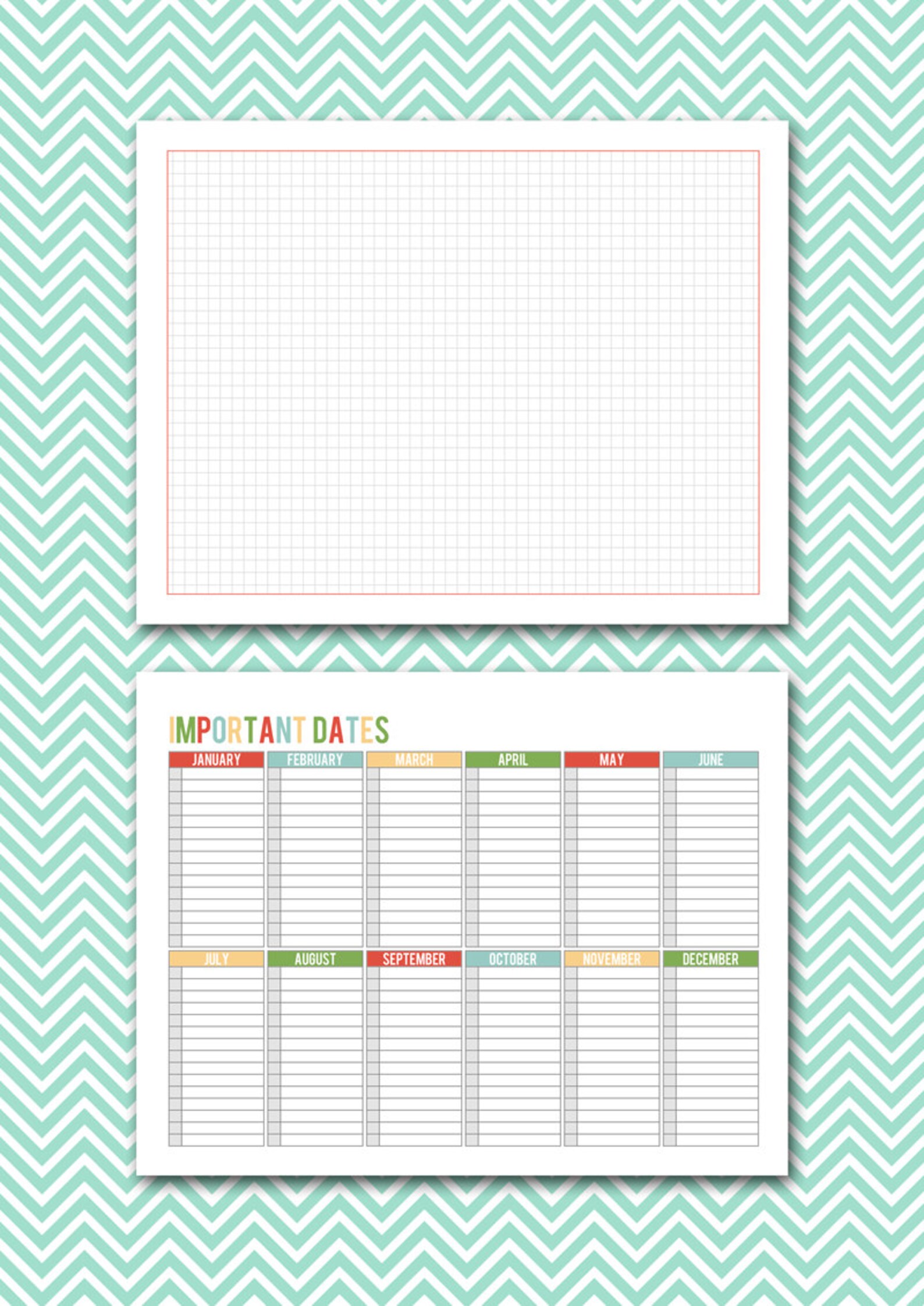 Undated Printable Planner Landscape | Etsy