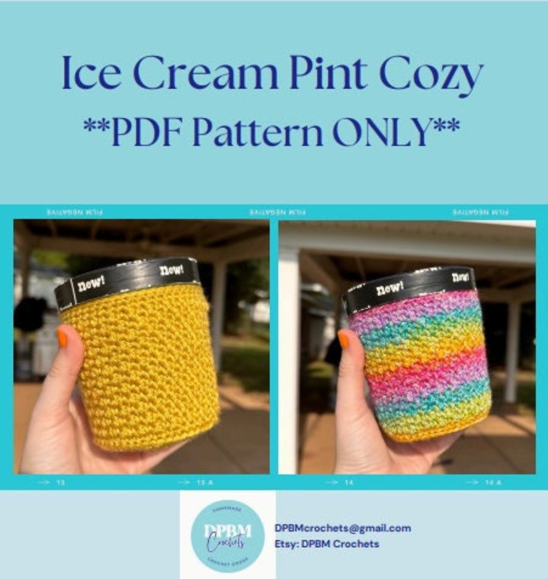 Ice Cream Pint Cozy **PDF PATTERN ONLY** - Etsy