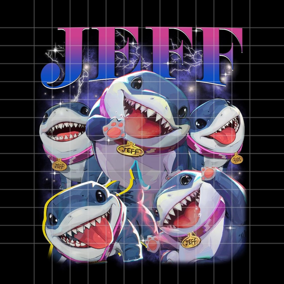 Jeff the Land Shark Png, Vintage Bootleg Style Png - Etsy