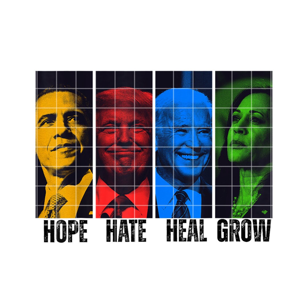 Hope Hate Heal Grow Png, Kamala Harris Support Png, 2024 American ...