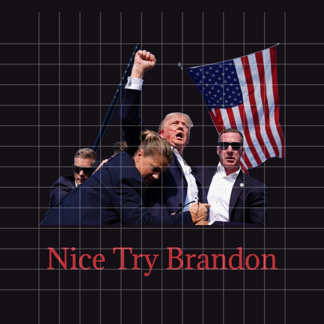 Trump Shooting Png, Nice Try Brandon, Trump Fist Pump Shooting Attempt ...