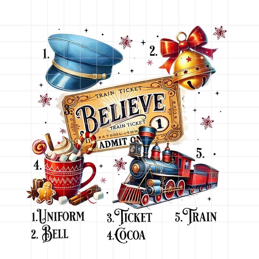 Polar Express Believe PNG, All Aboard Polar Express Png, Believe North ...