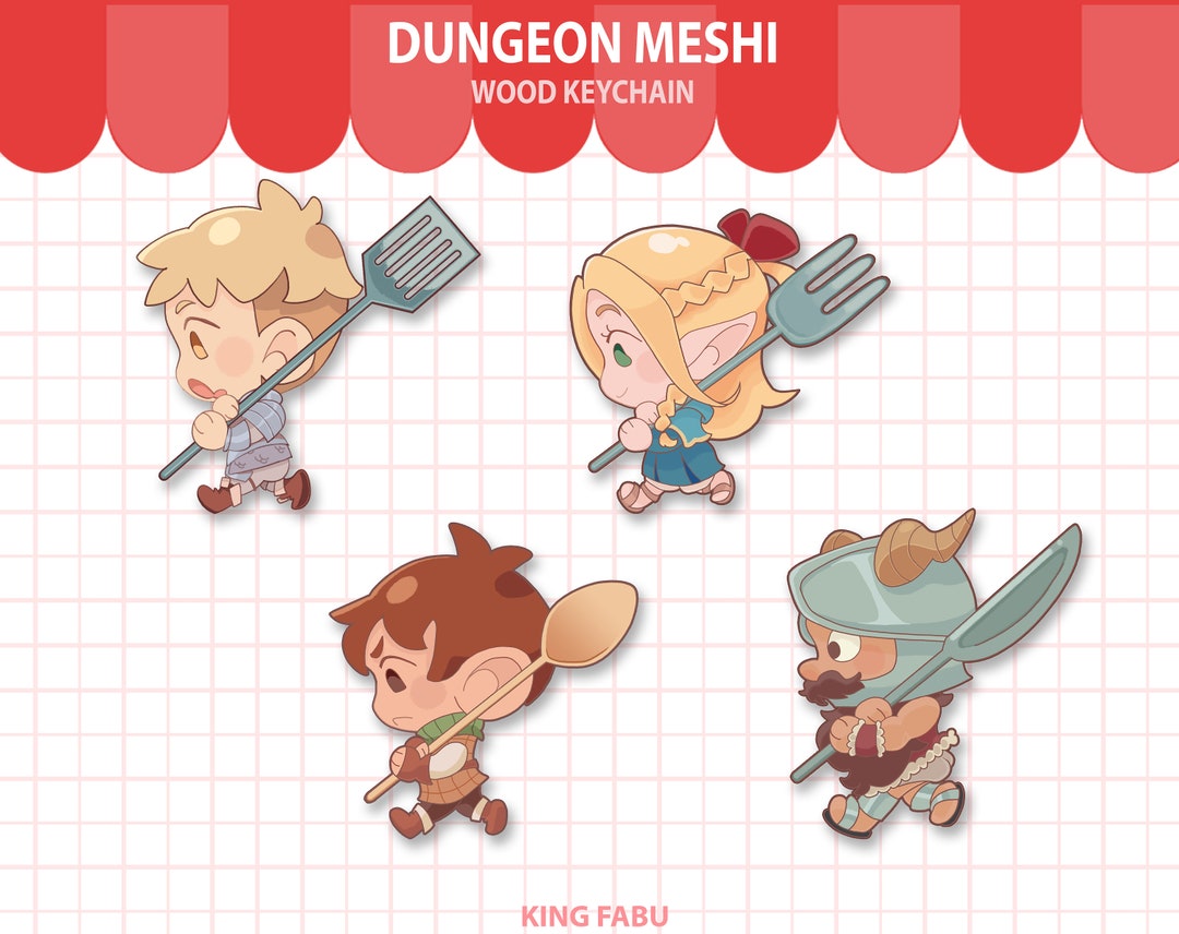 DUNMESHI Dungeon Meshi Wood Keychain - Etsy