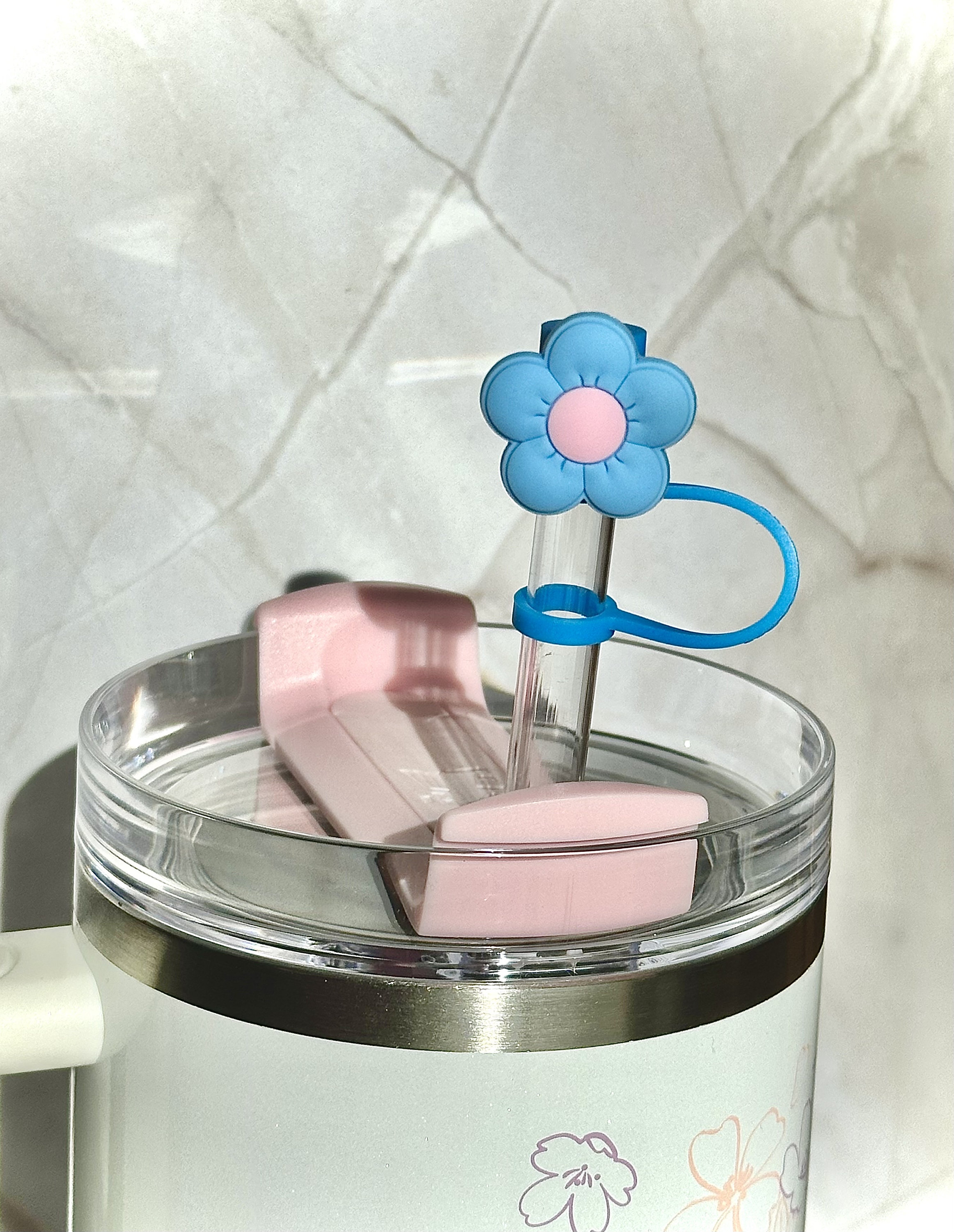 Straw Topper-tumbler Straw Topper- Floral Straw Topper- Tumbler ...