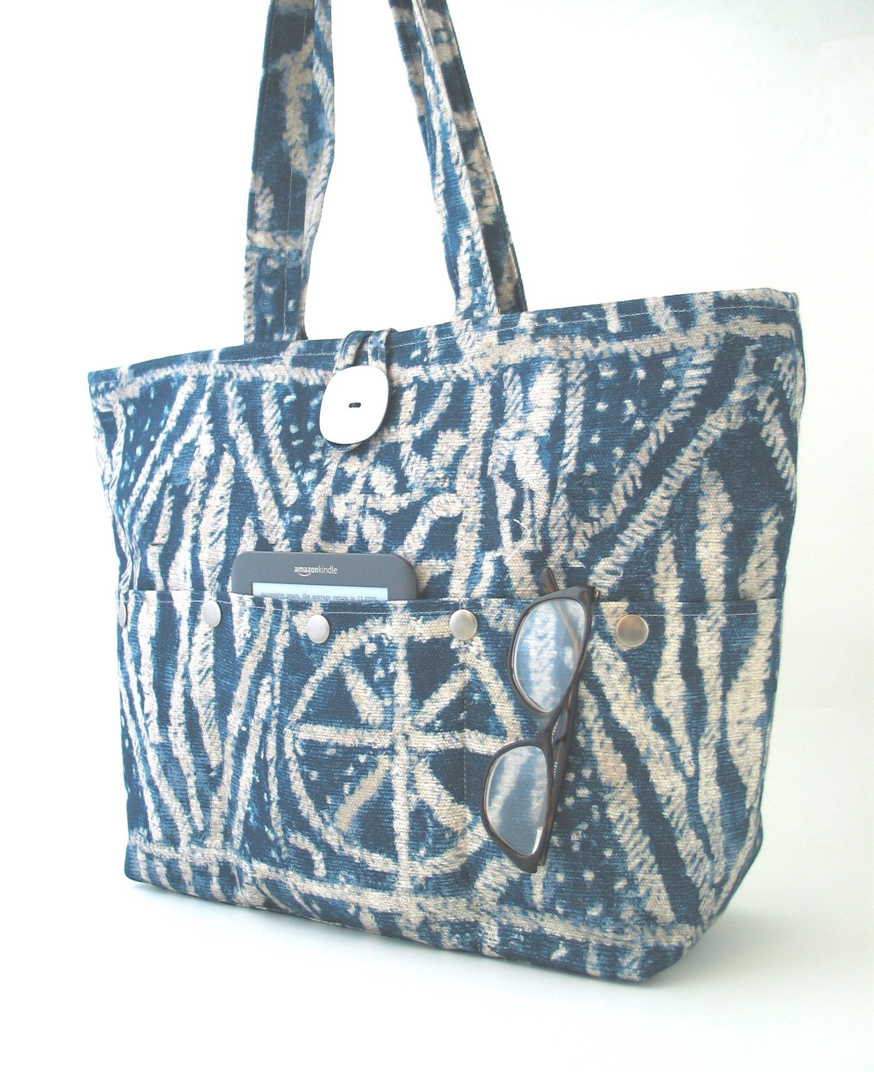 Blue handbag large shoulder bag blue tote bag converts to | Etsy