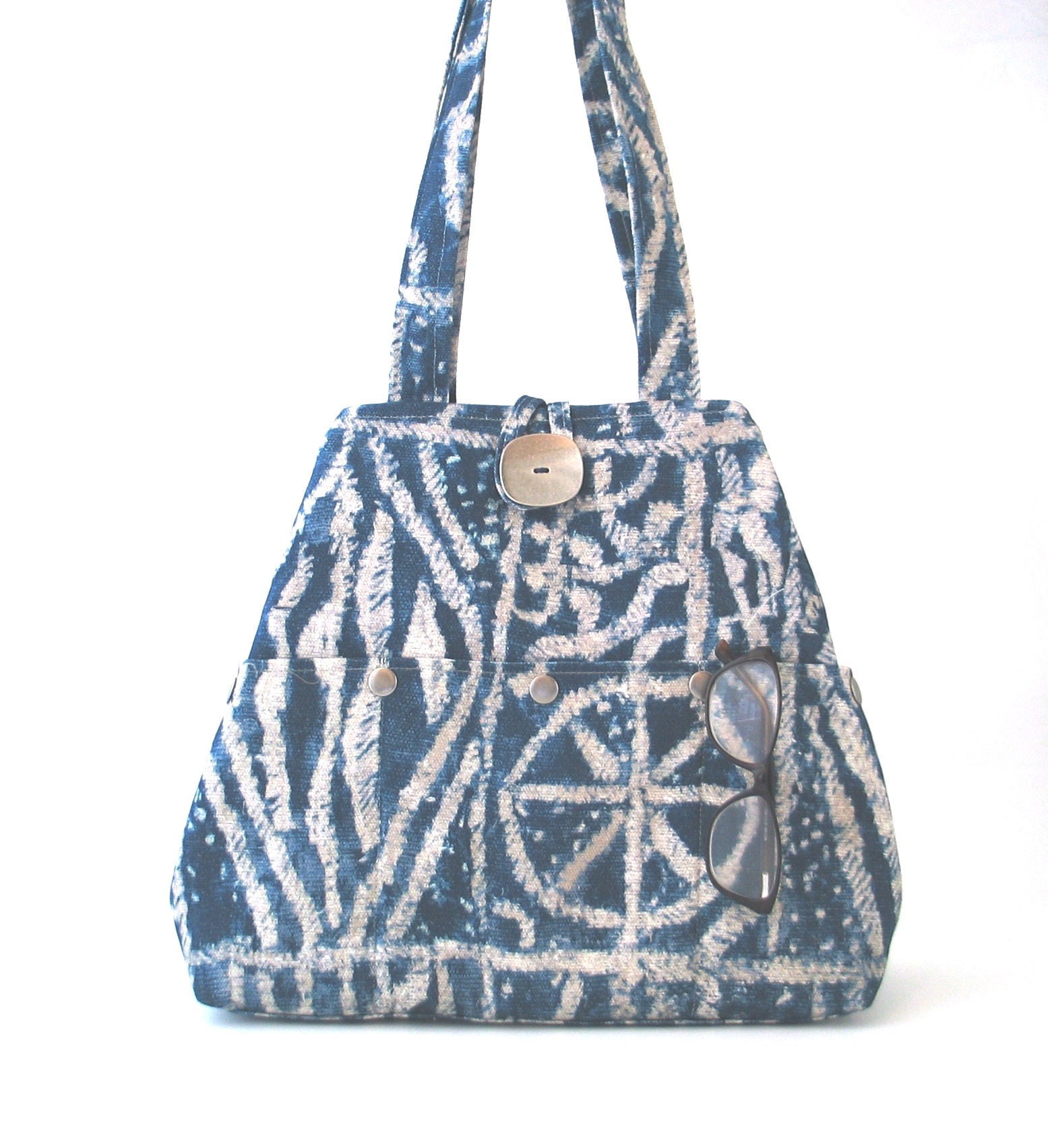 Blue handbag large shoulder bag blue tote bag converts to | Etsy