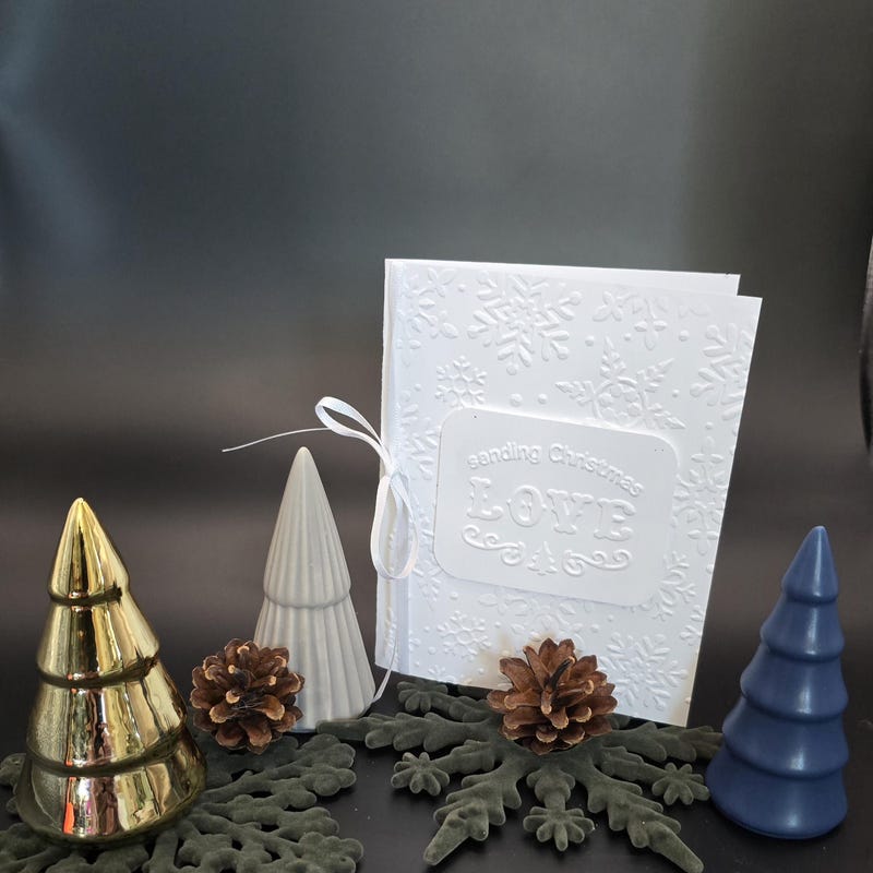 White Embossed Cards - Etsy