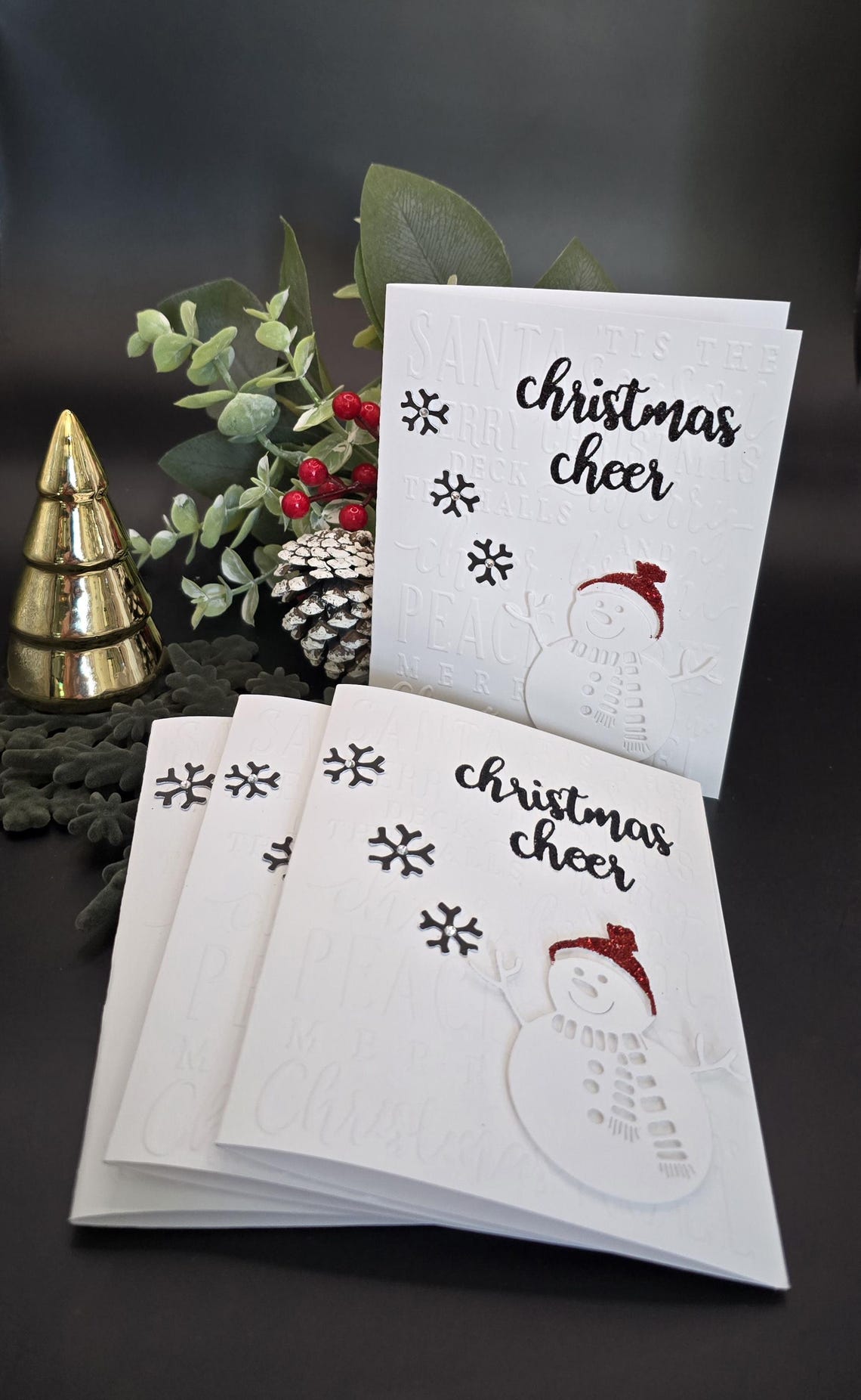 Christmas Cards, Holiday Cards, Christmas Card Sets, Embossed, Snowman ...