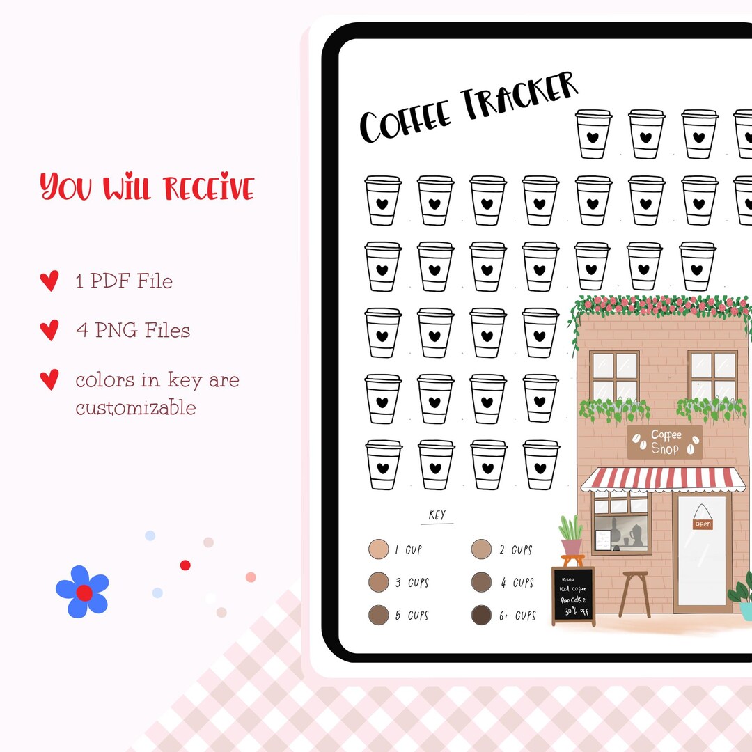 Digital Coffee Tracker Daily Coffee Tracker Stickers Digital Coffee ...
