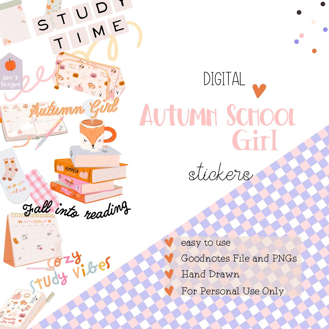 Digital Planner Sticker Fall Collection Autumn Theme Study Planner Page ...