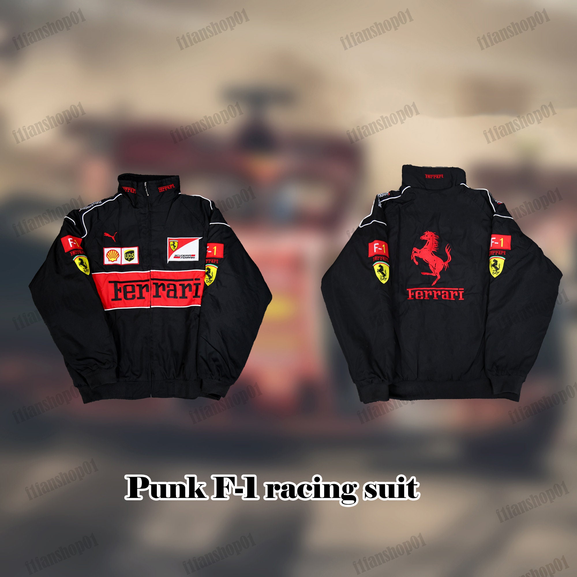 Textured Embroidered Ferrari Jacket, F1 Jacket,racing Jacket,vintage F1 ...