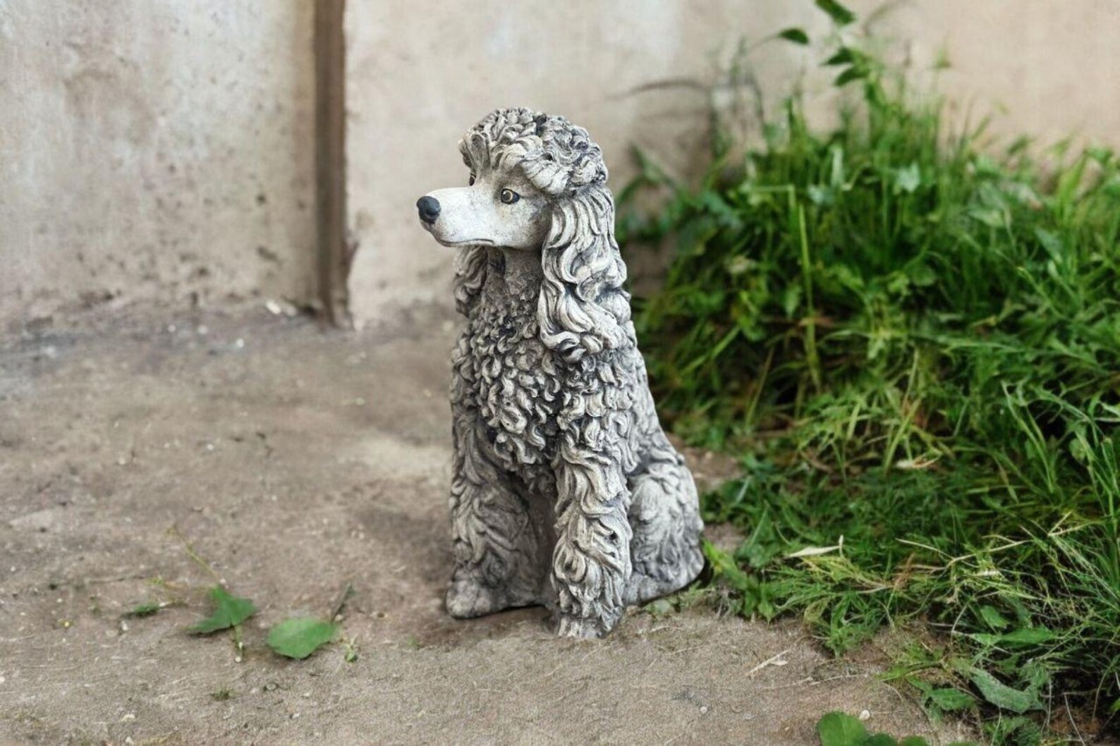 Large Poodle Concrete Statue Realistic French Poodle Memorial Figure 14 ...
