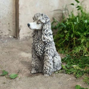 Large Poodle Concrete Statue Realistic French Poodle Memorial Figure 14 ...
