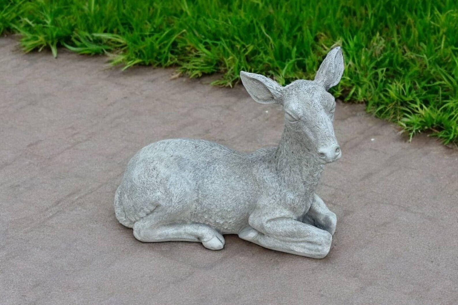 Concrete Fawn Massive Figure | Detailed Deer Backayrd Statue 14 ...