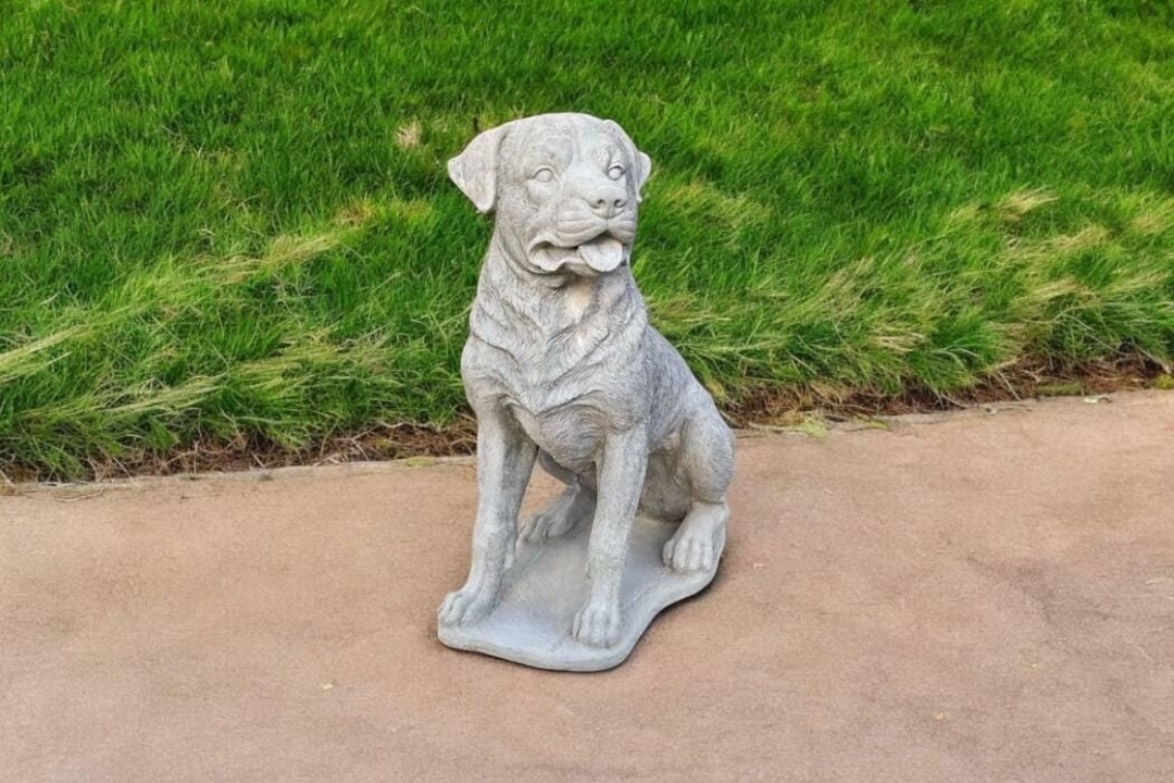 Rottweiler Dog Statue | Concrete Rottweiler 22" | Massive Dog Sculpture ...