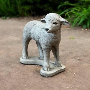 Stone Standing Small Lamb Statue | Concrete Farm Sheep Figure 12 ...