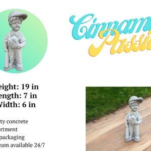 Baseball Player Boy Figurine Stone Boy Statue 19 Baseball Lover Gift ...