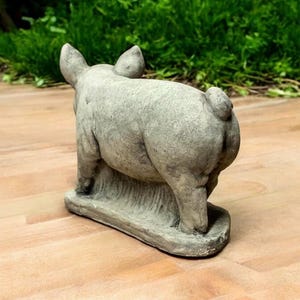Concrete Standing Piglet Statue | Stone Farmhouse Pig Animal Figure 8 ...