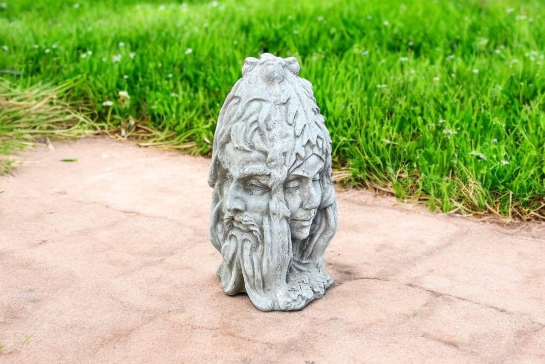 Stone Rock Figure With Seasons | Four Sides of the World 10" | Concrete ...