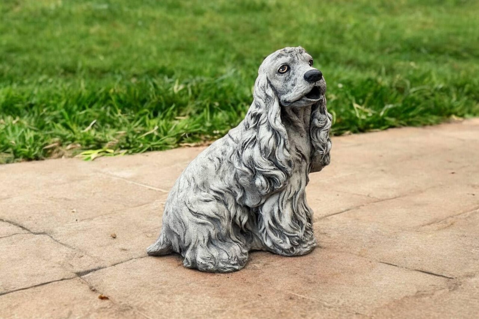 Cocker Spaniel Memorial Statue | Spaniel Dog Yard Figurine 12" | Garden ...