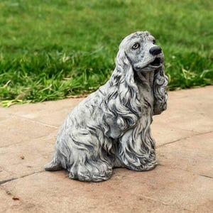 Cocker Spaniel Memorial Statue | Spaniel Dog Yard Figurine 12" | Garden ...
