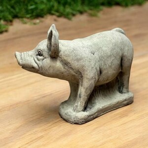Concrete Standing Piglet Statue | Stone Farmhouse Pig Animal Figure 8 ...