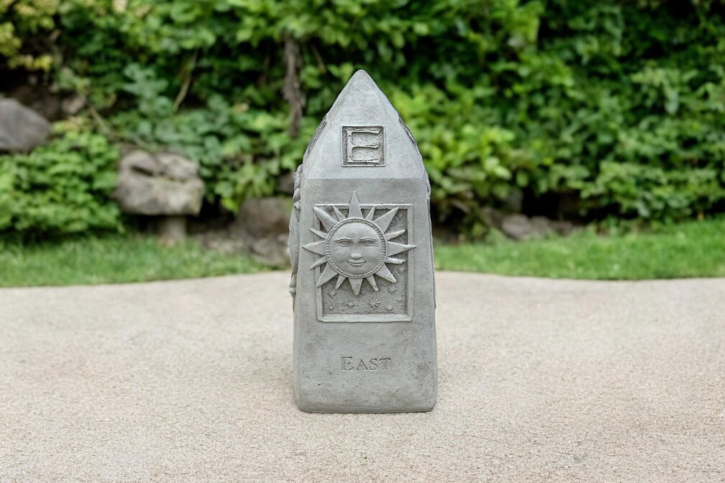 Massive Directional Marker Statue | Seasonal Rock Figure 18" | Garden ...