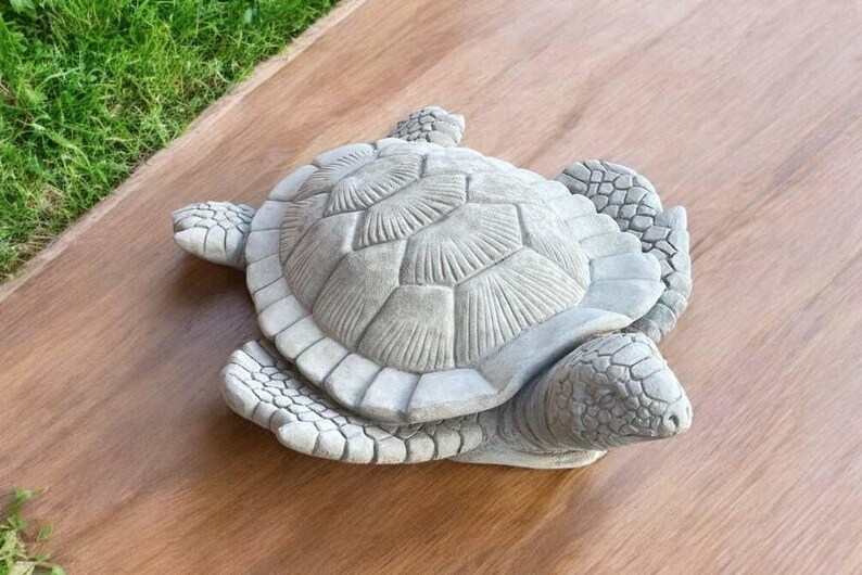 Concrete Sea Turtle Western Figurine | Detailed Marine Animal Statue ...