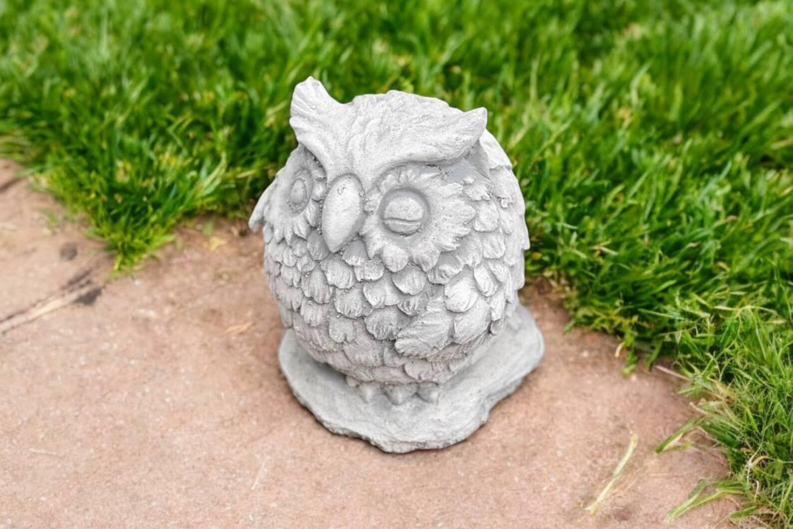 Stone Owl Bubba Yard Statue | Concrete Detailed Owl Gift Figurine 7 ...