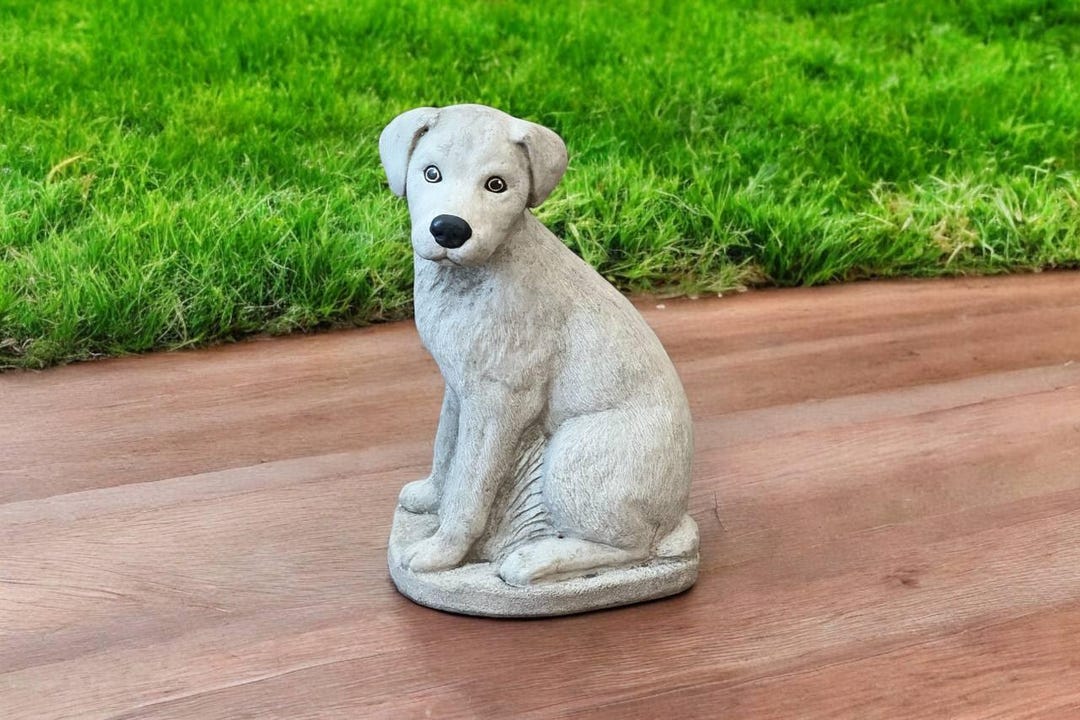 Concrete Sitting Labrador Dog Statue | Realistic Labrador Puppy ...