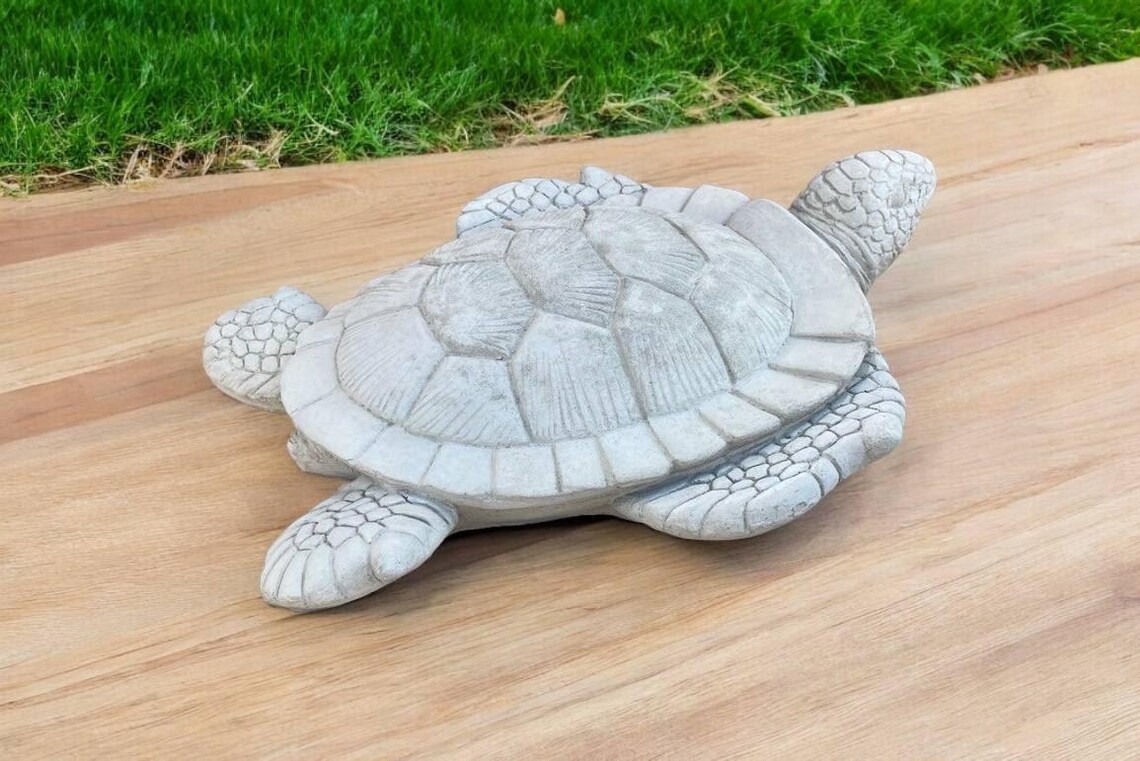 Concrete Sea Turtle Western Figurine | Detailed Marine Animal Statue ...