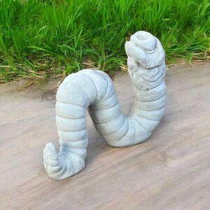 Concrete Worm Figure for Yard | Lawn Cowboy Worm Statue 8" | Garden ...
